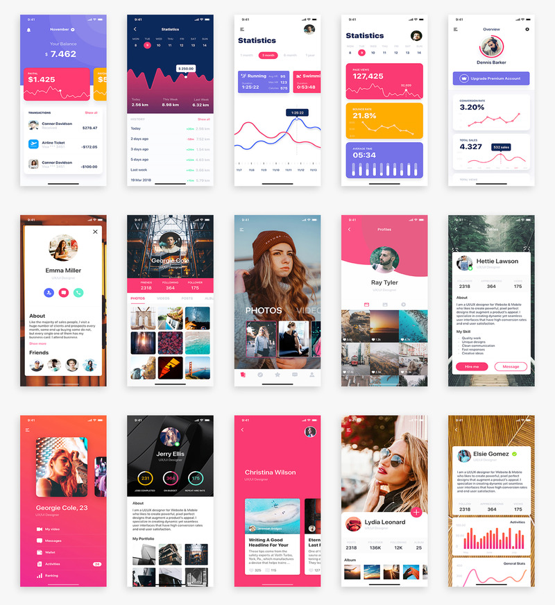 Prisma - Mobile App UI Elements #90800 - TemplateMonster